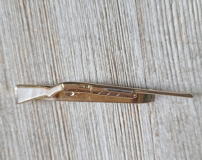 Vintage Rifle Tie Clip 1960's Shotgun Tie Tack With Mother of Pearl ...