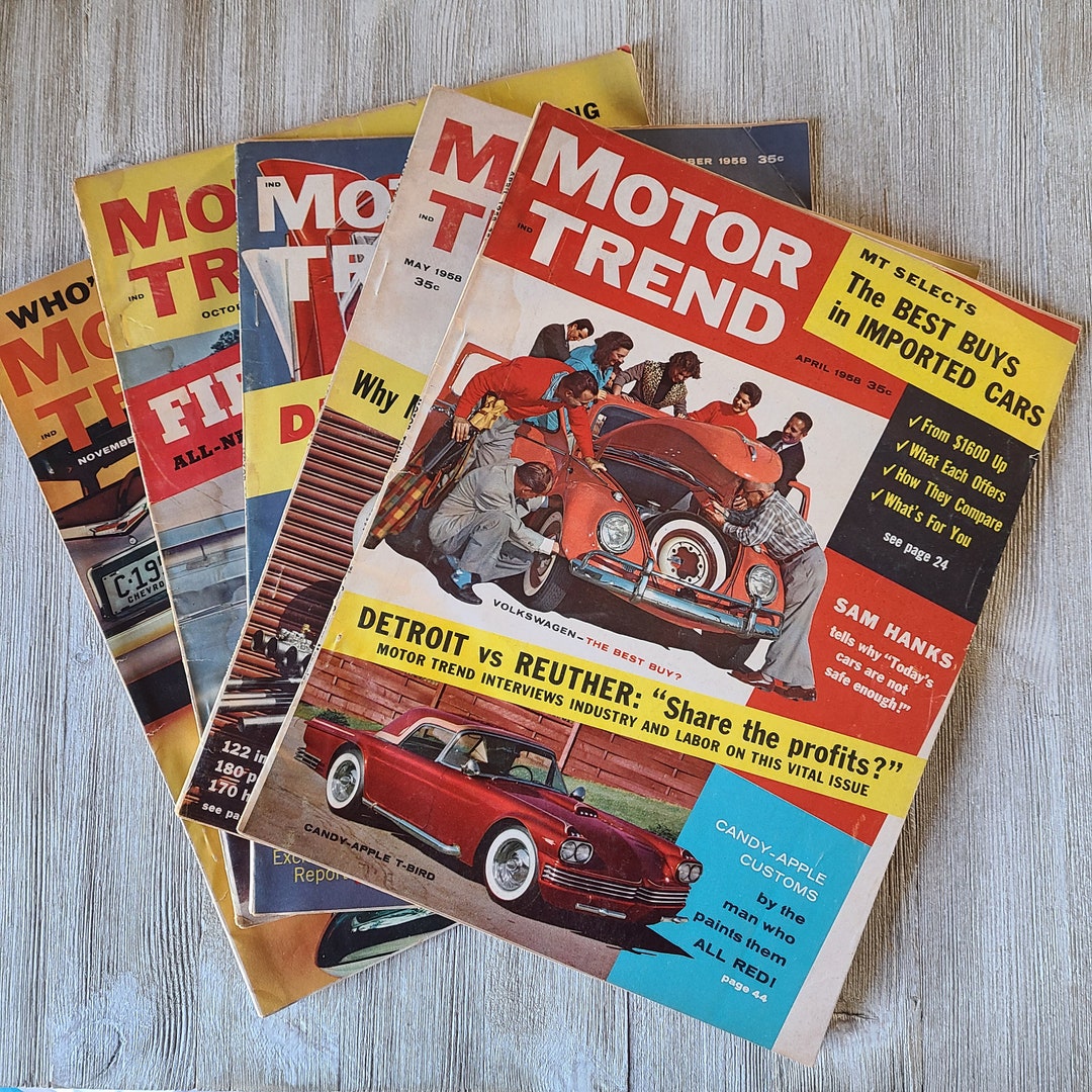 Vintage Motor Trend Magazines 1950's Motor Trend Magazines 5 Vintage ...