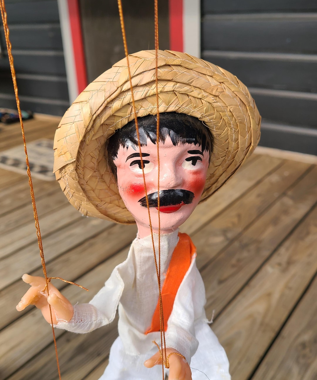 Vintage Mexican Folk Art Puppet 1970s Marionette String Puppet Handmade ...