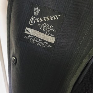 Vintage Overcoat 1960s Raincoat Mens Outerwear Navy Crownwear Coat Long ...