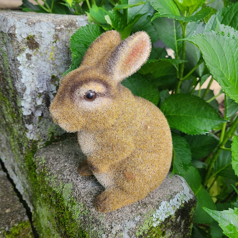 Vintage Flocked Bunny Rabbit Bank 1950's Bunny Rabbit Coin Bank Fuzzy ...