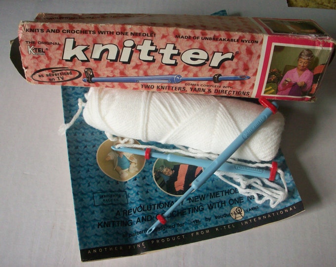K-tel Knitter Complete With 2 Knitters, Yarn, and Directions the ...