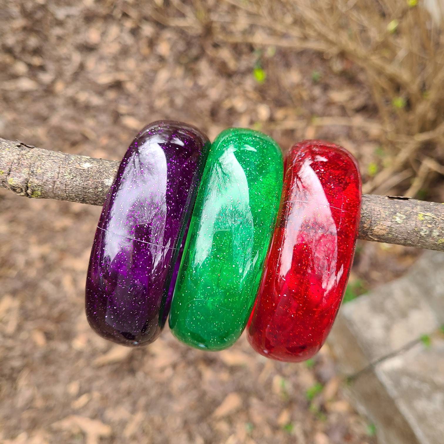 Vintage Lucite Bracelets 60's Glitter Acrylic Bangles Red Green Purple Glitter Bracelets 70's ...