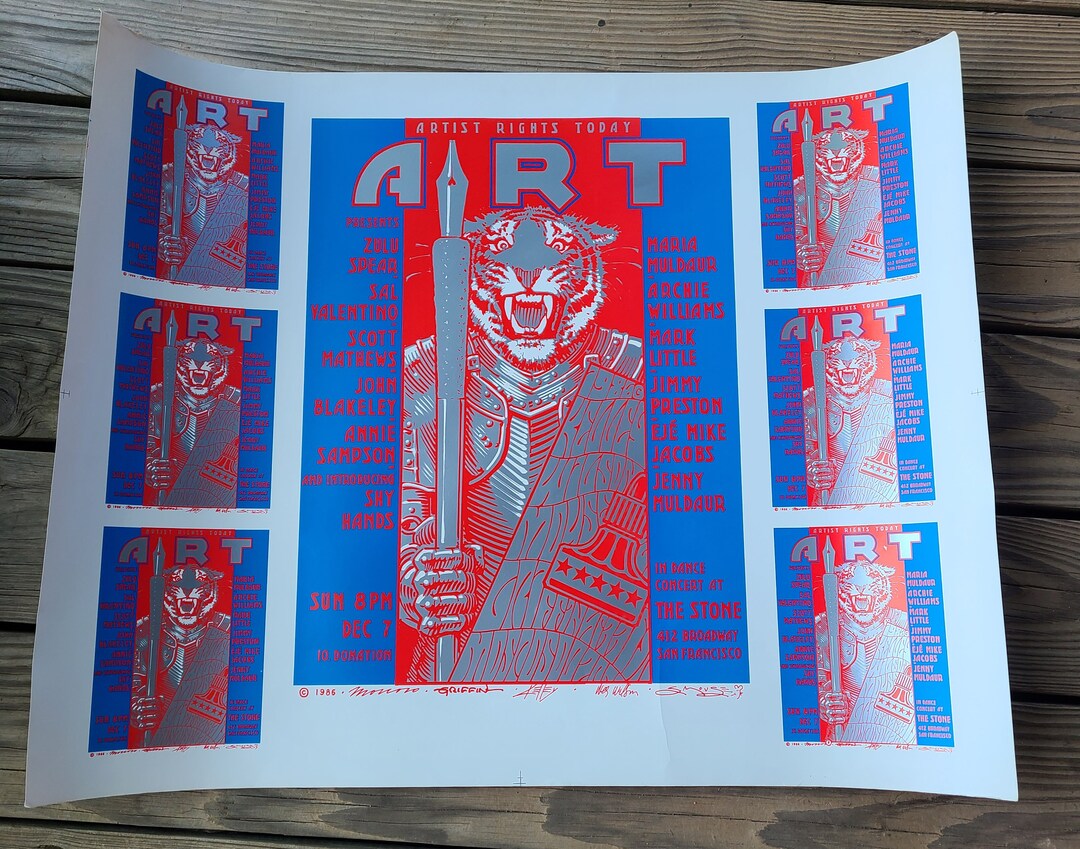 Vintage Artists Rights Original Screen Print 1980s Artists Rights Today ...