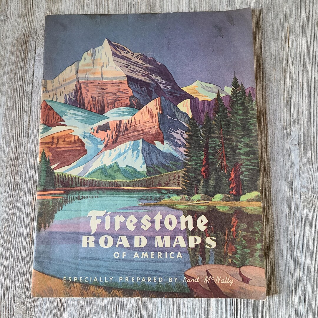 Vintage Firestone Road Maps of America Book 1940's Road Atlas 40s Maps ...