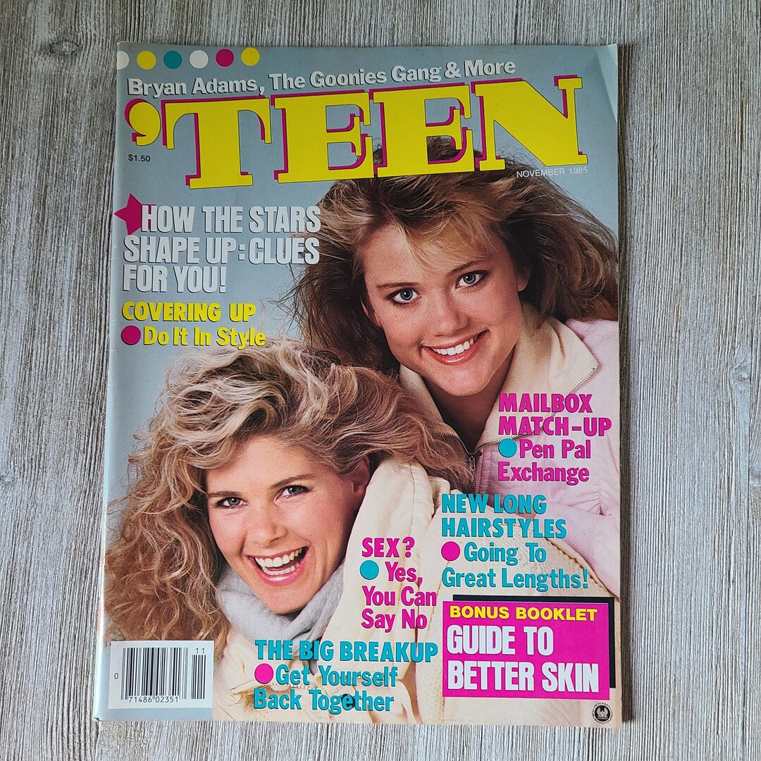 Vintage Teen Magazine 1980s 'teen Magazine Goonies, Bryan Adams ...