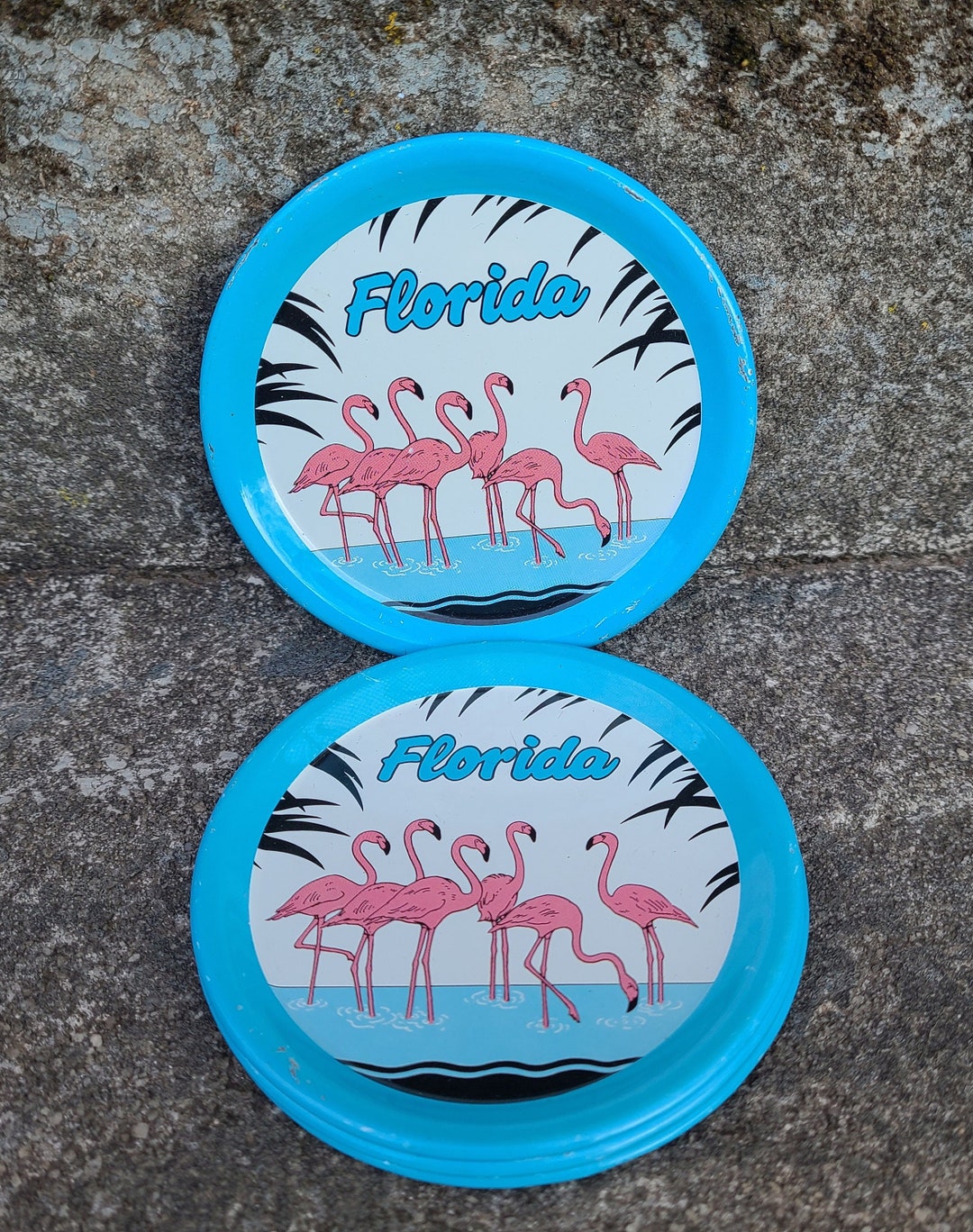 Vintage Metal Coasters 1960's Flamingo Metal Coasters Set of 4 Vintage ...
