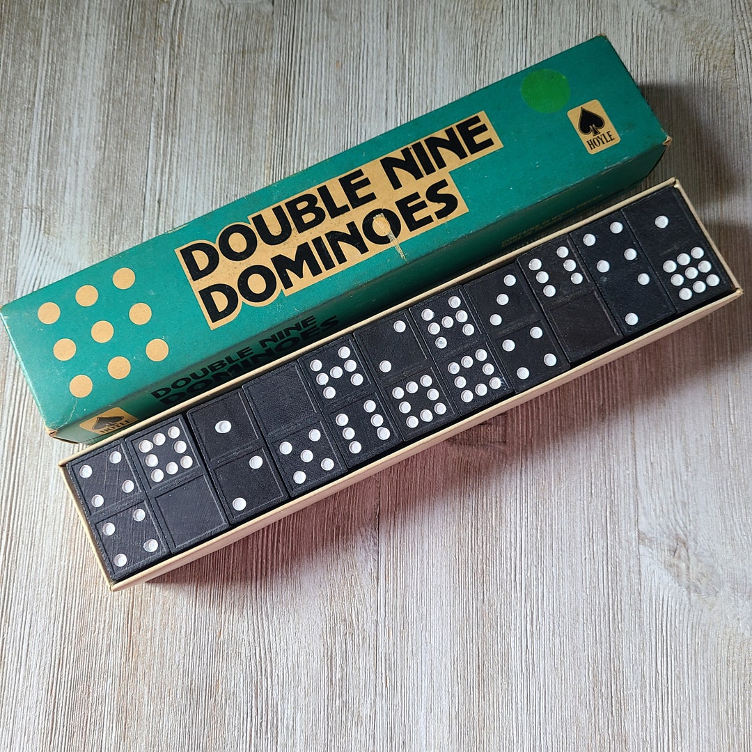 Vintage Dominoes Game 1970s Double Nine Dominoes Wood Dominoes Game ...
