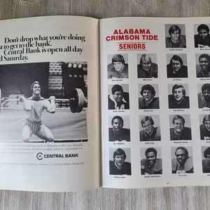 Vintage Bama Football Programs 1970s Alabama College Football Game ...