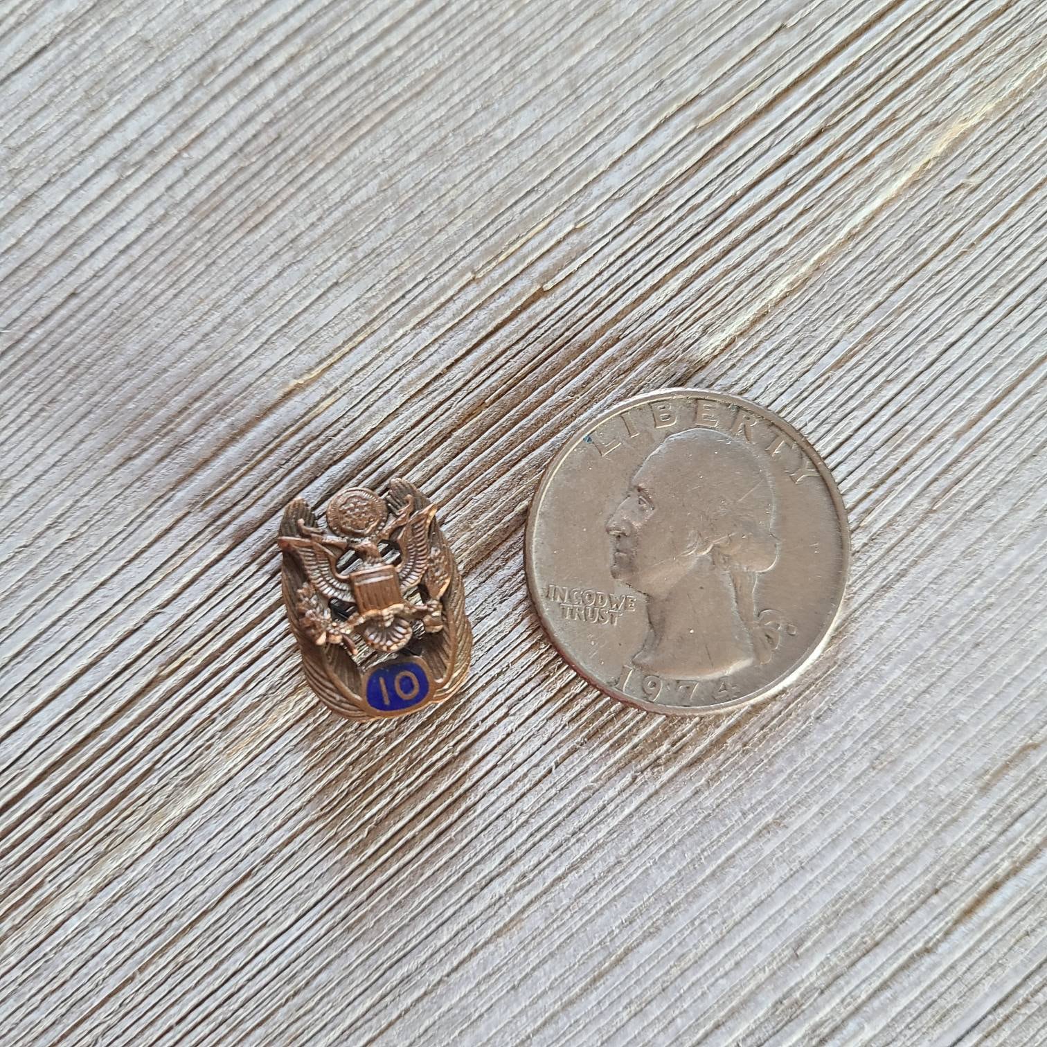 Vintage Army Lapel Pin Army Civil Service Pin 10 Year Army Service ...