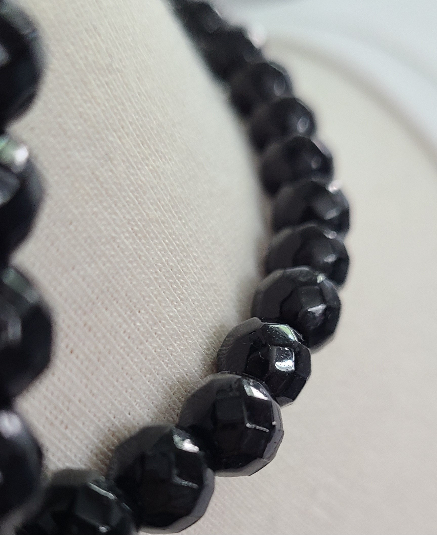 Vintage Black Beaded Necklace 1950s Necklace With Shoe Clips Round ...