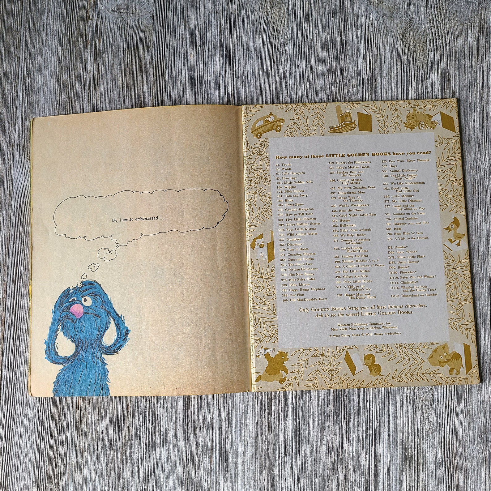 Vintage Sesame Street 1970's Little Golden Book Grover Sesame St ...