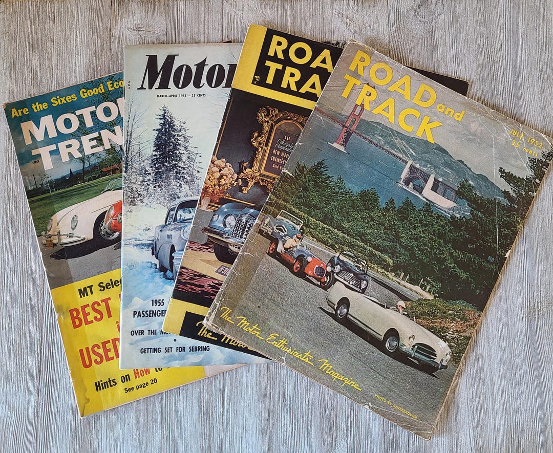 Vintage Car Magazines 1950s Motor Trend Road and Track Motorsport ...