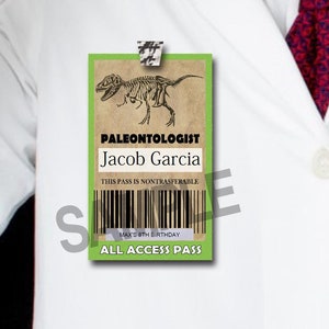 Dinosaur Party VIP Pass, Digital, Instant Download, SET of 4, EDITABLE ...