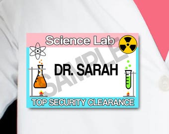 Scientist Name Tags Science Party Tags Digital Instant | Etsy
