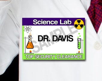 Scientist Name Tags Science Party Tags Digital Instant | Etsy