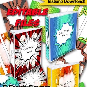 Superheroes Binder Covers Super Hero Student. Teacher Editable ...