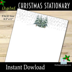 Printable Christmas Tree Stationery Digital Download - 8.5x11 Instant ...
