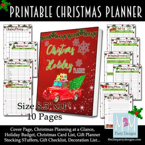 Printable Christmas Planner Snowflake, RED, Digital Planner, Gift ...