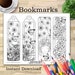 Flower Bookmark Coloring Bookmarks Adult Bookmark, Spring Coloring ...