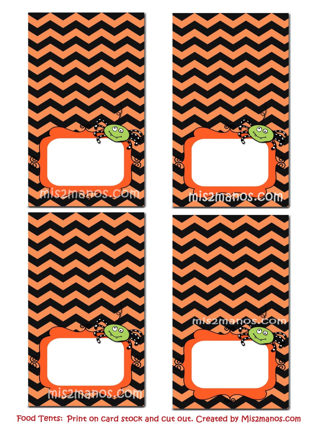 Halloween Party Food Tent Printable Buffet Cards Set of 4 | Etsy