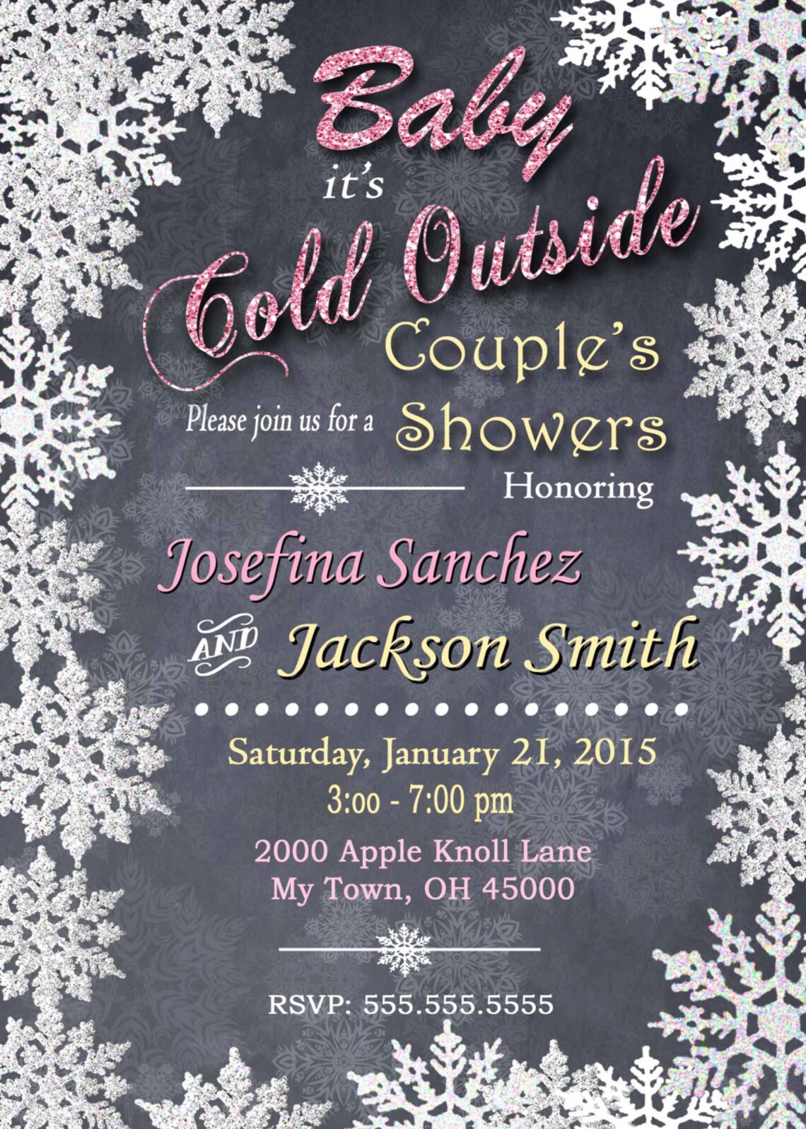 COUPLES BABY SHOWER Invitation Chalkboard Shower Invitation | Etsy