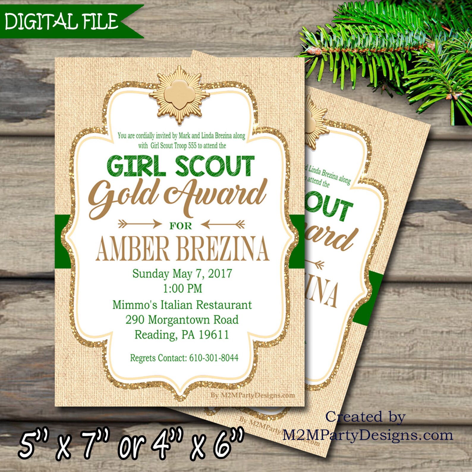 Girl Scout Gold Award Invitations courageous | Etsy