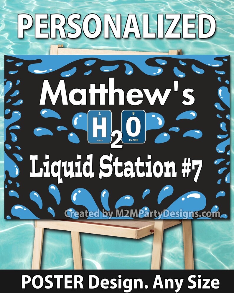 Liquid Station. Birthday Poster. Science Backdrop Printable - Etsy