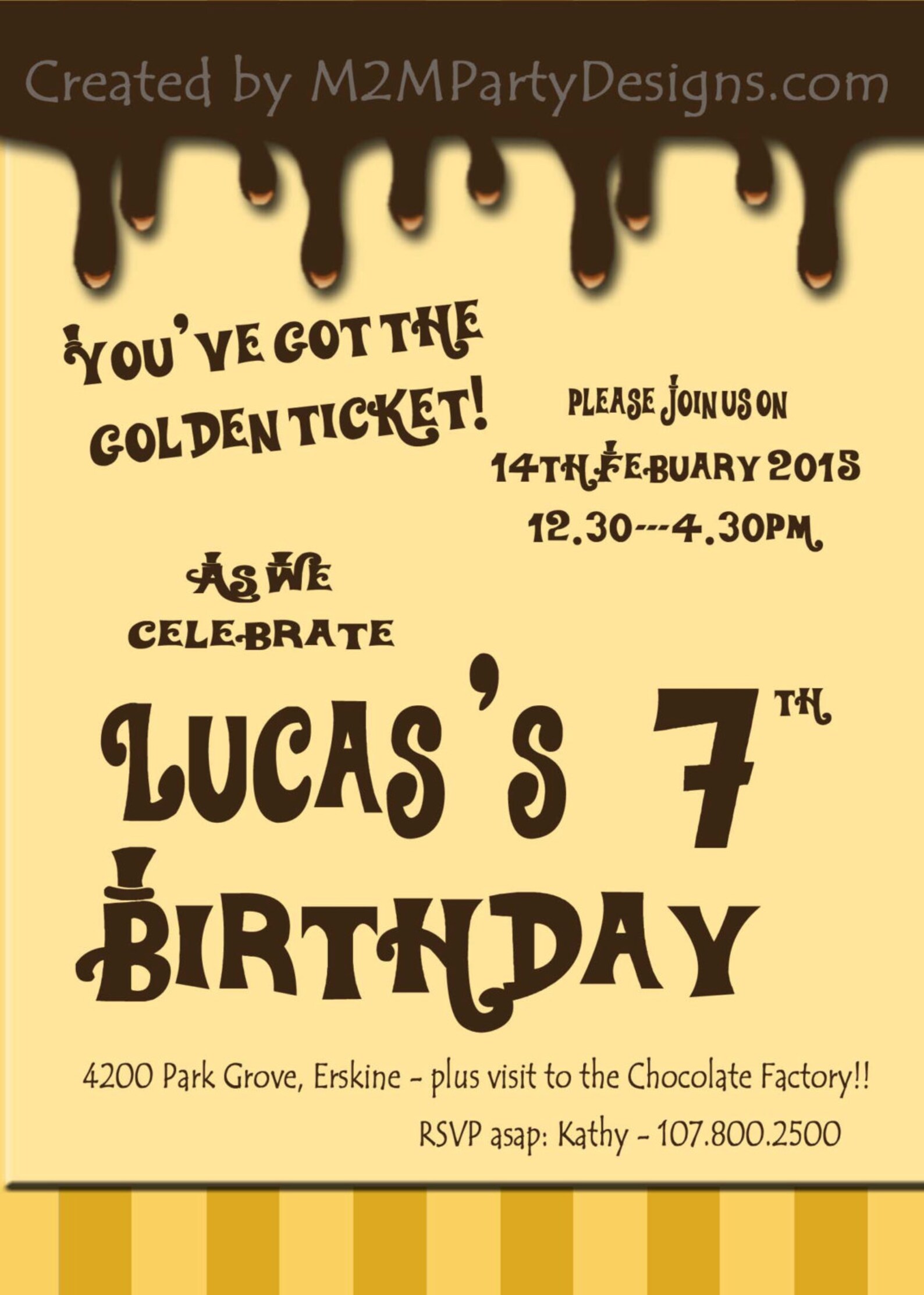 Birthday Invitation Chocolate Factory Inspired 1st Birthday - Etsy