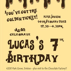 Birthday Invitation Chocolate Factory Inspired 1st Birthday Invitation ...