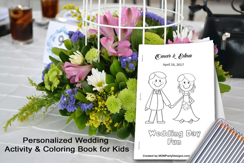 Personalized Wedding Coloring and Activity Book Reception - Etsy