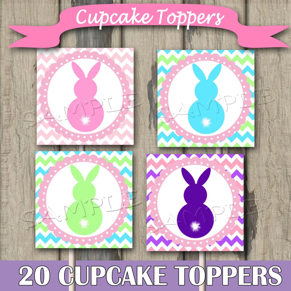 Easter Cupcake Toppers Instant Download Printable DIY Set of - Etsy