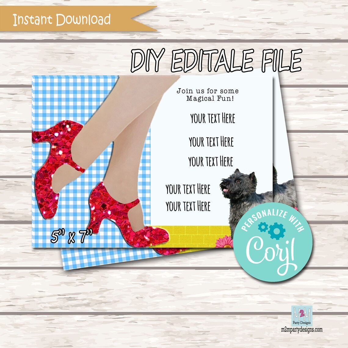 Dorothy Invitations, Wizard of Oz Inspired Party Editable Instant ...