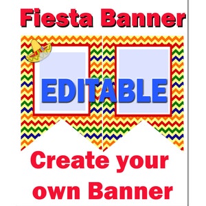 Fiesta Food Tent Printable DIY Set of 4 Blank EDITABLE Food Cards Party ...