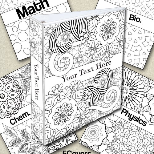 Coloring Binder Cover Printable Editable Binder Covers - Etsy