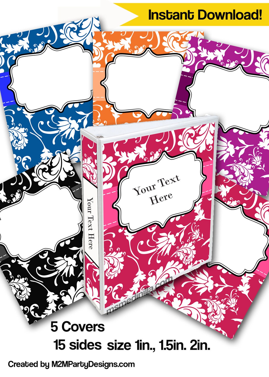 Binder Covers School Paisley Student Teacher Editable - Etsy