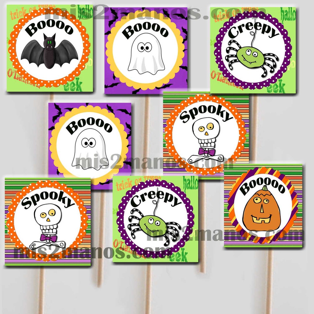 Cupcake Toppers Halloween Cupcake Toppers Printable DIY Set of 20 Tea ...