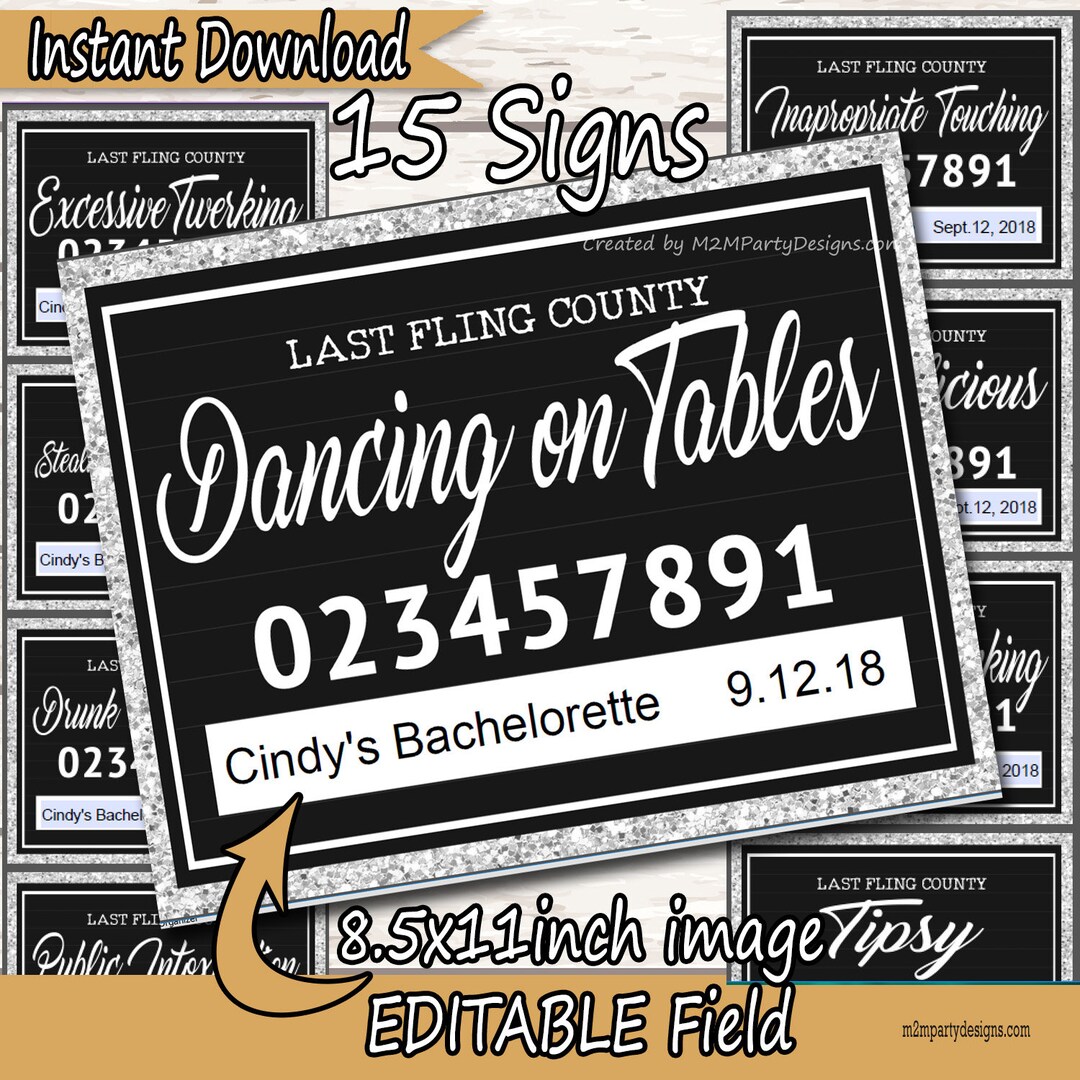 Bachelorette Party, Mugshots Prop Signs, Mug Shot Signs ,photo Booth ...