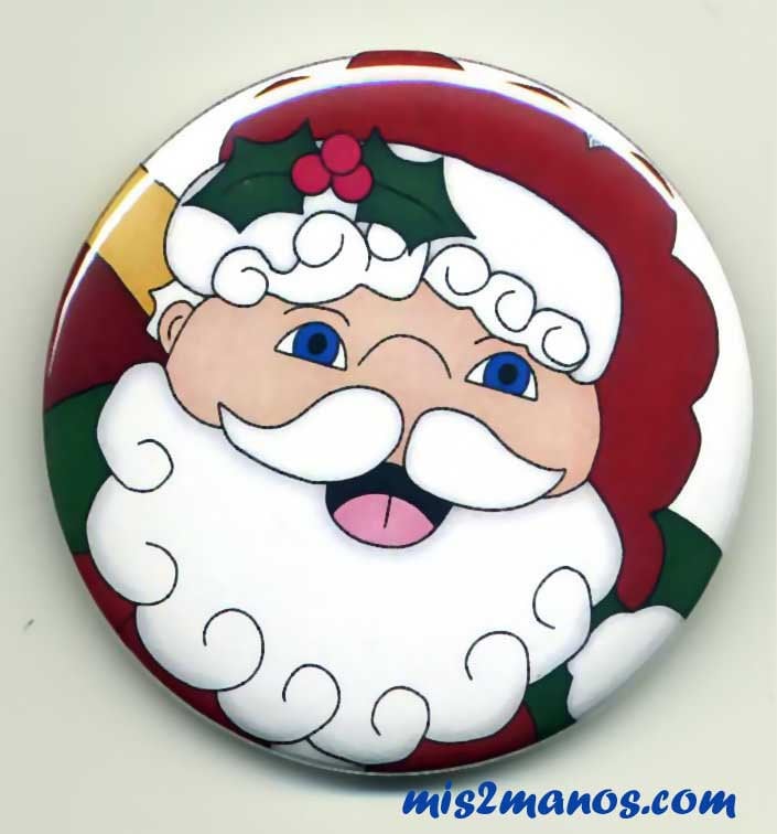 Christmas Santa Pin Back Button Badge Santa Button HO HO HO ...