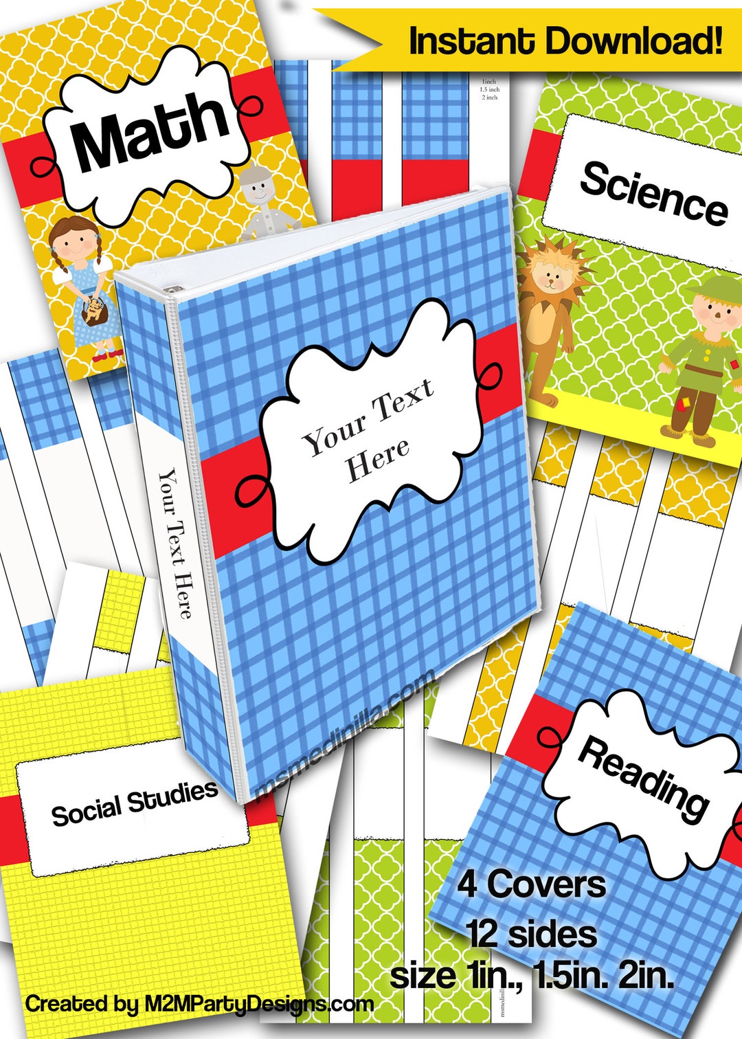 Wizard of OZ Inspired Binder Covers Super Student. Teacher Editable ...