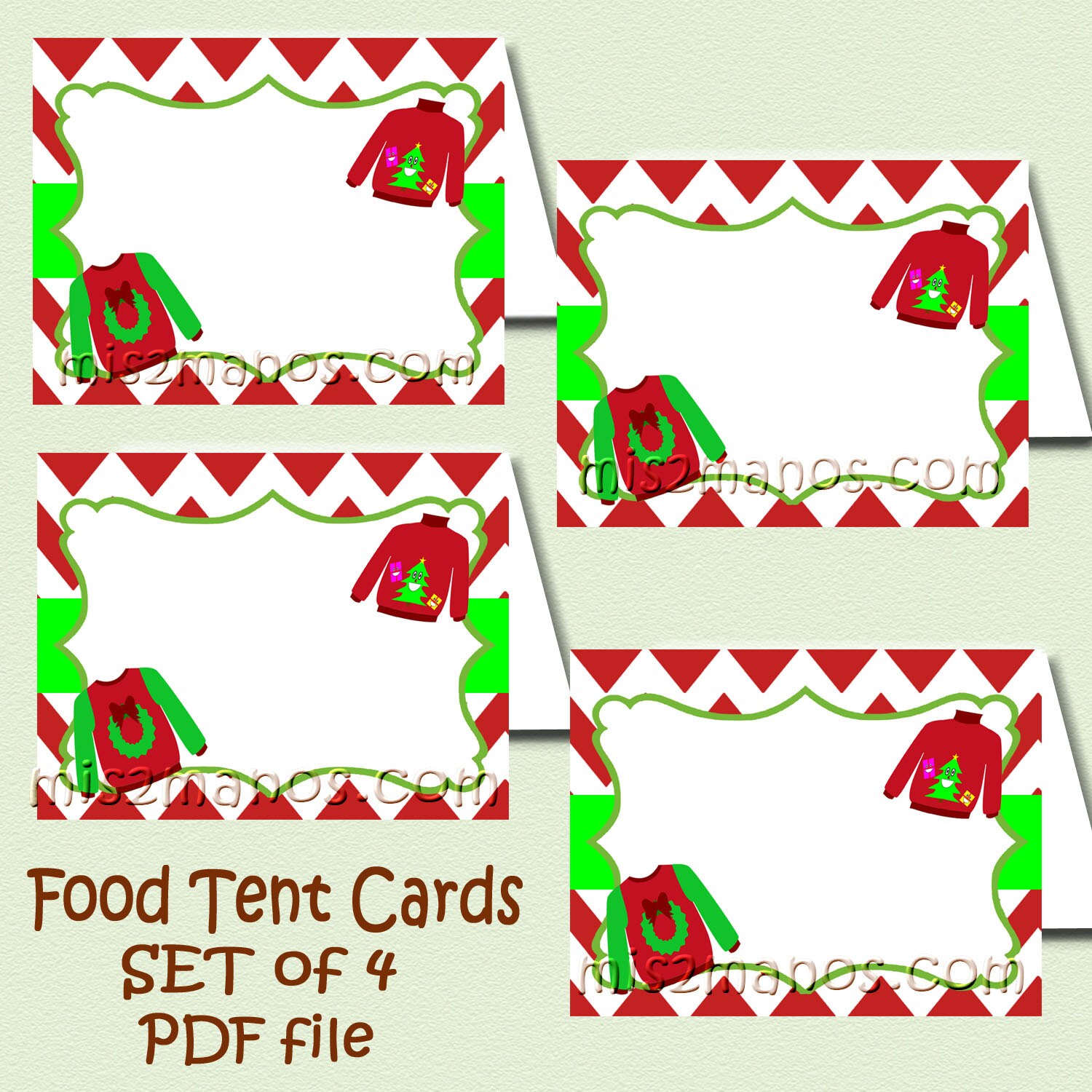 INSTANT DOWNLOAD Ugly Christmas Sweater Vote Cards Set of 10 - Etsy