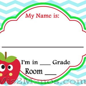 Crayon Student Name Tags, Back to School (digital Download) - Etsy