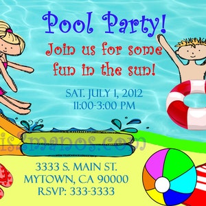 Printable WINTER POOL PARTY Invitation - Winter Birthday Invitation ...