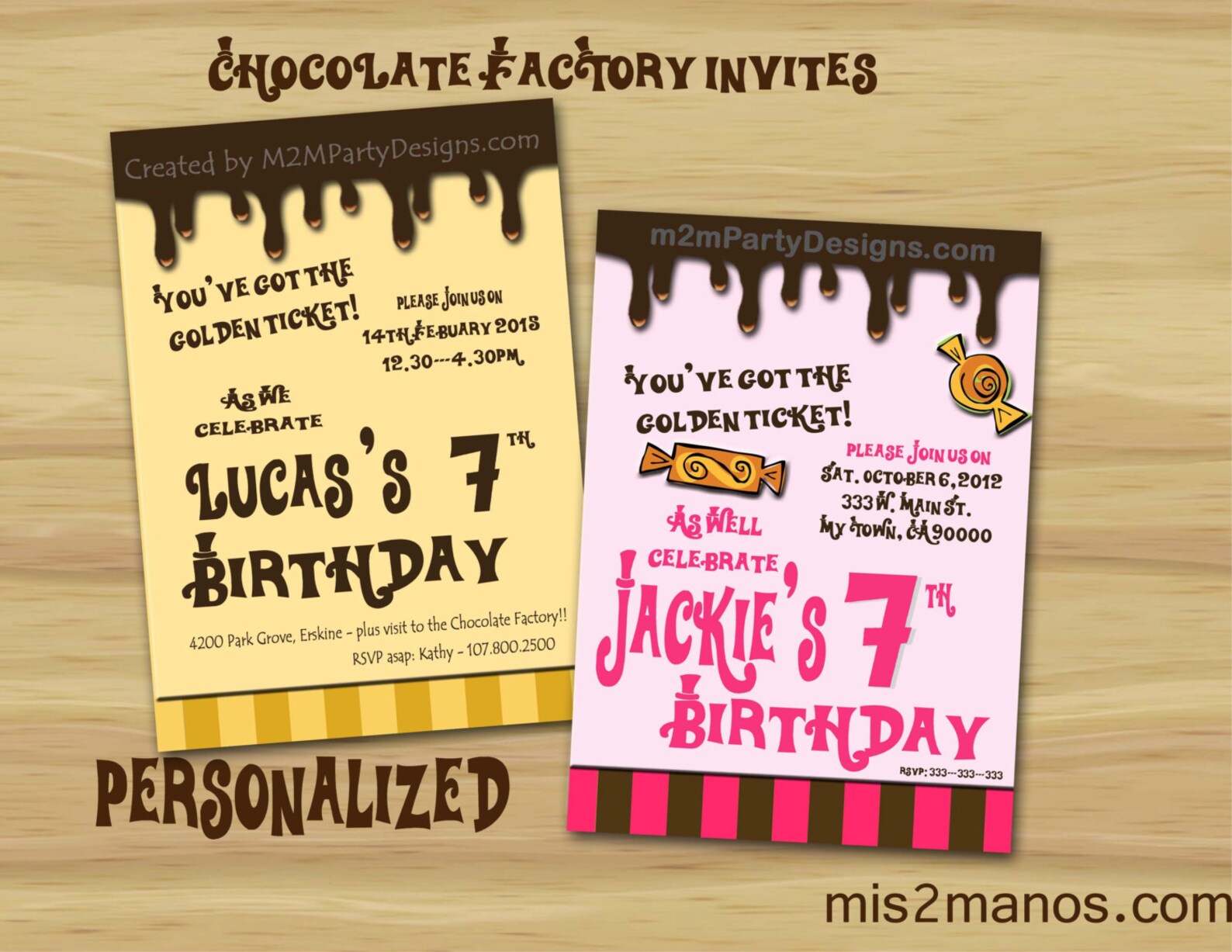 Birthday Invitation Chocolate Factory Inspired 1st Birthday - Etsy