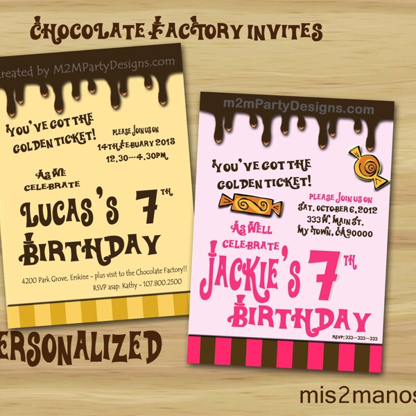 Chocolate Factory Invitations - Etsy