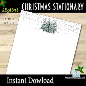 Printable Christmas Tree Stationery Digital Download - 8.5x11 Instant ...