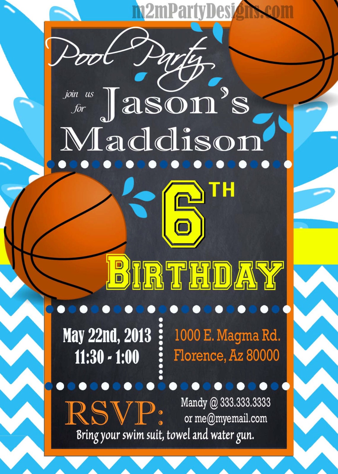 Baseball Pool Party Invitation Custom Pool Party Water - Etsy