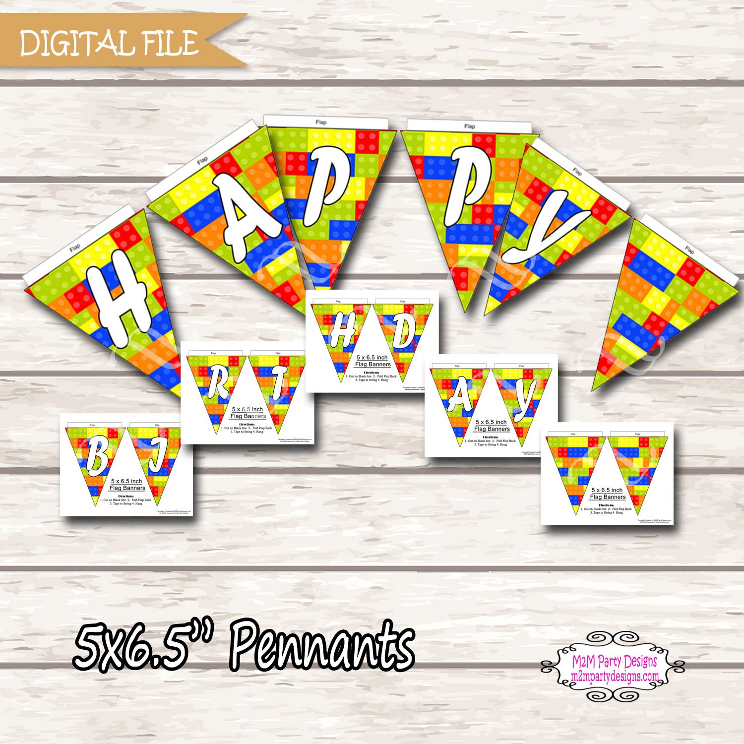 Building Blocks Banner. Birthday Party Banner Instant Download - Etsy