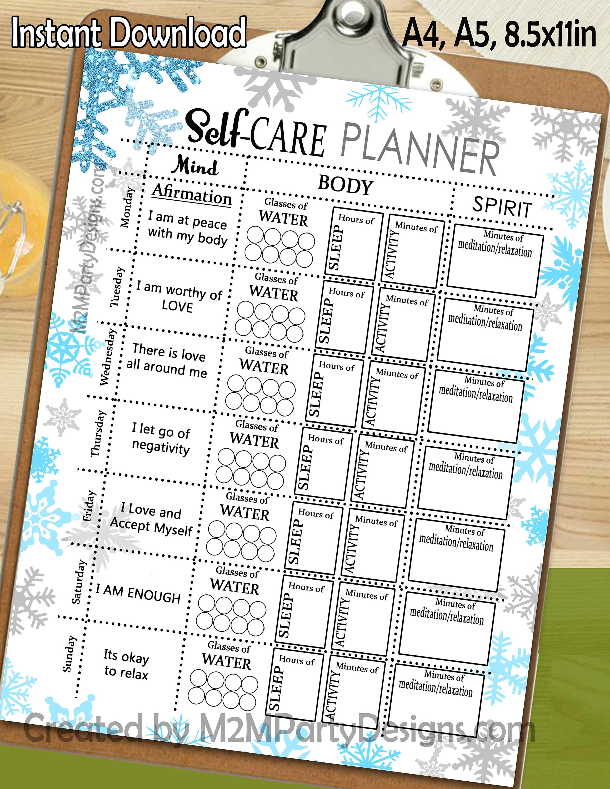 Self Care Planner Holistic Wellness Printable Wellness | Etsy