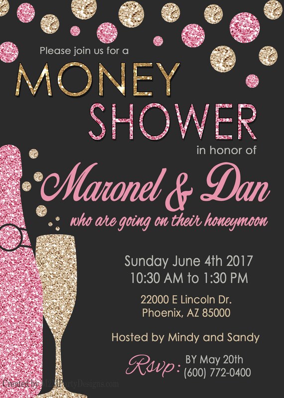 Money Shower Invitation. Honeymoon Shower. Bridal Shower | Etsy
